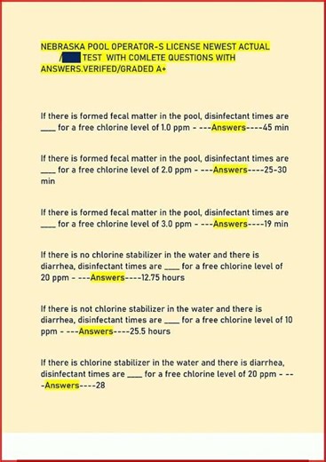 Nebraska Pool Operators License Newest Actual Test With Coml video