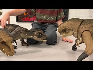 MEGA LV. 40 D-REX Jurassic World REBIRTH DINOSAUR BATTLE VS APEX PREDATORS TOYS TREX Attack SCARY!