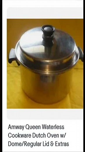 Amway Queen Waterless Cookware Dutch Oven w/ Dome/Regular Lid & Extras