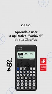 Conheça o aplicativo "Variável" da ClassWiz! Este aplicativo da ClassWiz permite o armazenamento de valores e variáveis para usá-las em cálculos diversos. Aprenda a usar esse recurso e faça cálculos complexos com mais facilidade. Saiba mais no link da bio. | Casio Educação