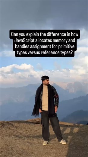 Phoenix | Tech Creator | Web Dev on Instagram: "Stop guessing what they ask. Check the link in BIO or comment 'PDF' for the ultimate cheat sheet that costs less than a coffee. Answer: JavaScript allocates memory and handles variable assignment differently for primitive types and reference types due to how these values are stored in memory, primarily using the Stack and Heap. Memory Allocation Stack Memory: Stores primitive values directly. It's a fast, structured memory area for static data of f