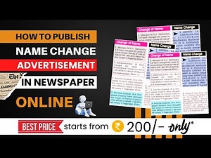 How To Publish Name Change Ad In Newspaper Online | Name Change Newspaper Advertisement For Passport