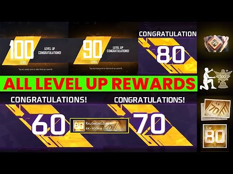 New Level Up Rewards Free Fire 2024 | 100 Level Up Free Fire | 60,70,80,90,100 Level Up Items 2024
