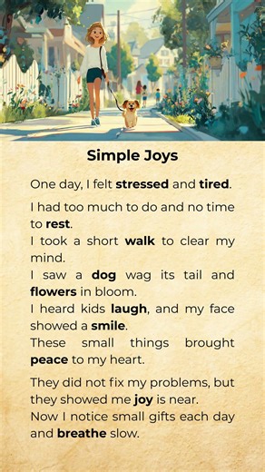 Simple Joys #shorts #english #learnenglish #englishreading #englishgrammar