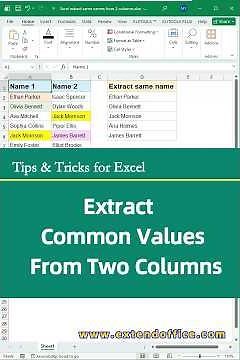 Extract Common Values from Two Columns in Excel — Fast & Easy!