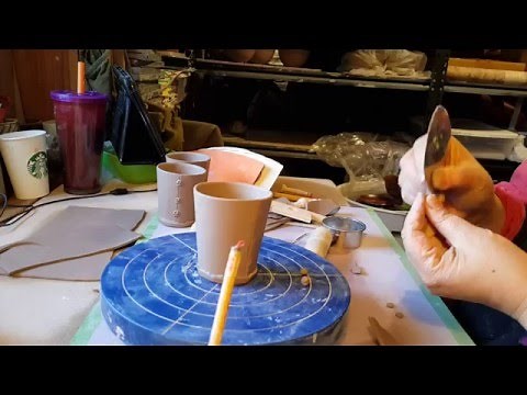 Hand build a small cup using a template