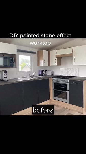DIY Painted Stone Effect Worktop Transformation