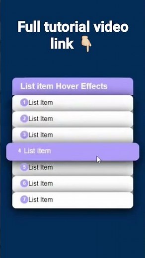 CSS List item Hover Effects for beginner Using html and Css Tutorial for Beginners 2022 #hover #css