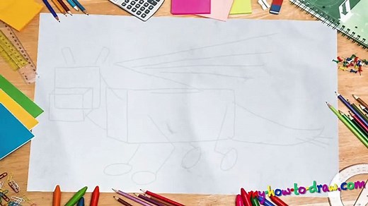 How to draw Ender Dragon - Minecraft - Easy step-by-step drawing tuturial