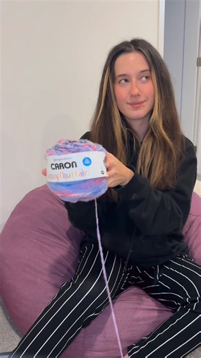 your crochet fashionista rave princess on Instagram: "Trying out this Caron cake yarn that I got from Michael’s ! Going to be creating a video for a beanie crochet pattern soon, so make sure you press that follow button so you don’t miss out 💖 #crochetaddict #scarf #caroncake #crochetpattern"