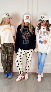 Calling all the basketball moms🏀✨ A little sporty, a little street-style, and totally ready for anything from game day bleachers to everyday errands. These are the fits you throw on when you want to feel cute without even trying — bold graphics, comfy layers, and that hoops-season energy we all love. Comment BASKETBALL for the links! | Poppy & Pine Tees