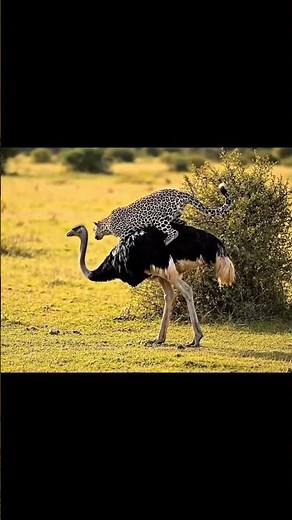 Ostrich vs Leopard Unleashing the Secret Power Behind the Ostrich’s Deadly Kick#short