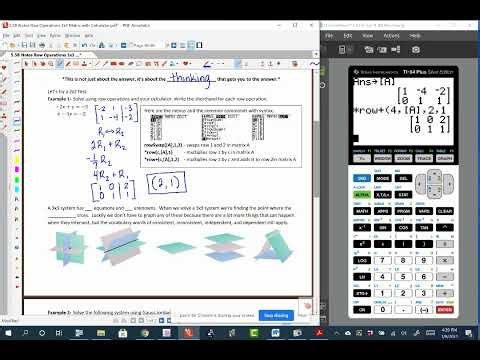 5.5B Row Operations 3x3 Matrix w Calculator S2H