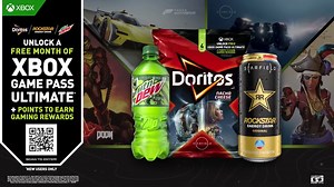 Great eats and drinks 🤝 great games and rewards Purchase specifically marked Doritos and other products to get Xbox Game Pass Ultimate, points for in-game rewards, and sweepstakes entry today: xbx.lv/3S8ItHs | Xbox