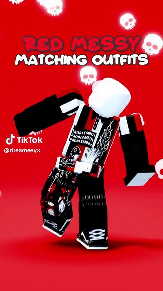 Red Messy Matching Outfits on Roblox