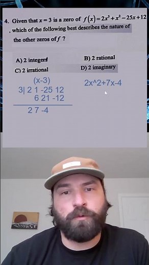 PRE CALCULUS QUESTION: RATIONAL ZEROES #precalculus #math #tutor #STEM