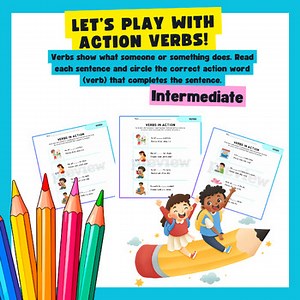 Action Verbs Adventure worksheet (Kindergarten – Grade 3)