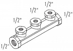 Wardflex 1/2 inch x 3 inch x 1/2 inch Manifold 600