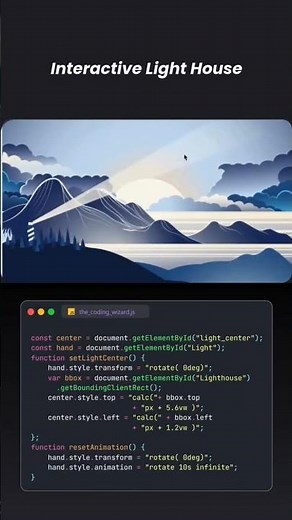 Build AMAZING Interactive Lighthouse with HTML CSS and JavaScript Web Development Now? #shorts