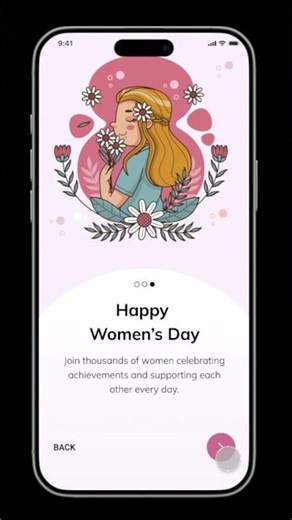 Women's Day Onboarding Screen Animation in Figma 🌸 #shorts