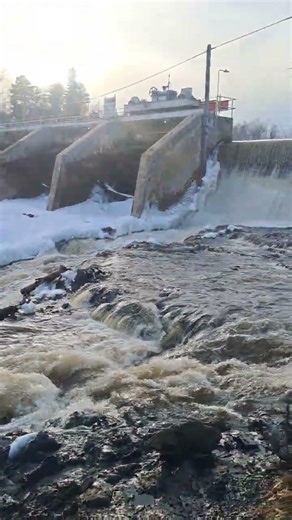 Spring Melt Overflowing Dam- Crystal Falls, MI