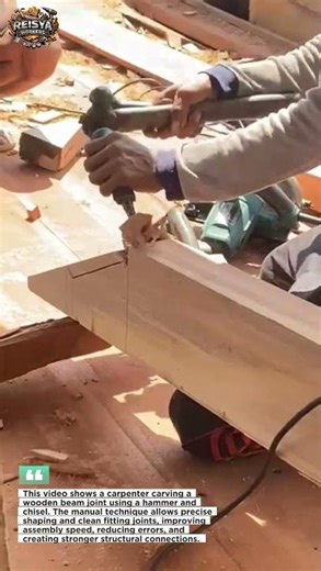Traditional Wood Beam Joint Carving | Manual Chisel Technique