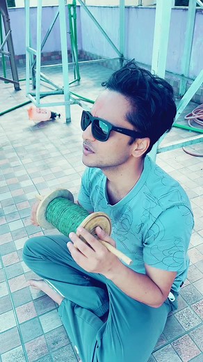 Spinning Thread on a Beautiful Balcony Landscape