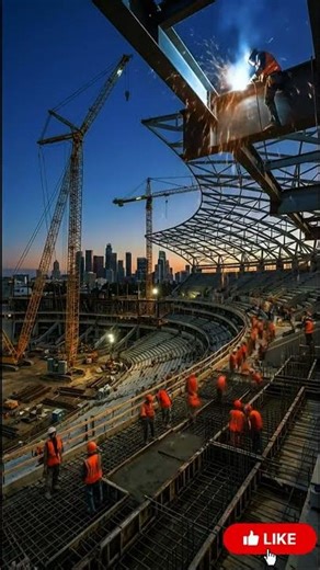 Building a 60,000 Seat Mega Stadium in 90 Seconds | Cinematic Construction Timelapse