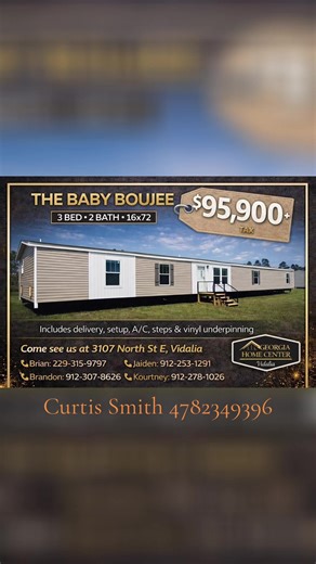 The Baby Boujee | 3 Bed • 2 Bath The Baby Boujee is a beautifully designed 3-bedroom, 2-bath manufactured home that combines modern style, smart functionality, and affordable luxury. This home is perfect for homeowners looking for high-end features, efficient use of space, and long-lasting quality construction. With a thoughtfully designed layout and upscale finishes throughout, the Baby Boujee delivers comfort, convenience, and everyday livability. ✨ Key Interior Features: • Double sinks in the