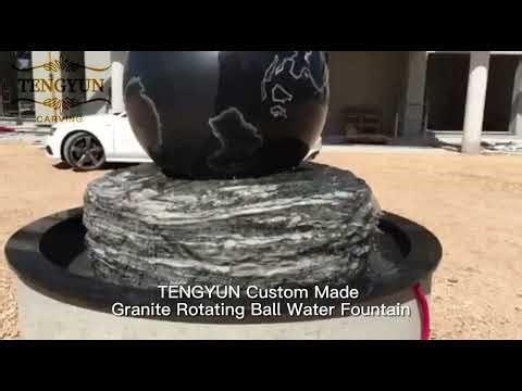 TENGYUN Custom Made Granite Rotating Ball Fountain