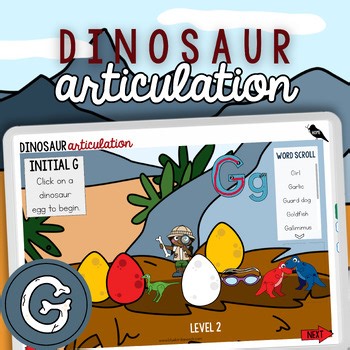 G Articulation & Velar Fronting: Dinosaur Speech Boom™ Cards & Play Dough Mats