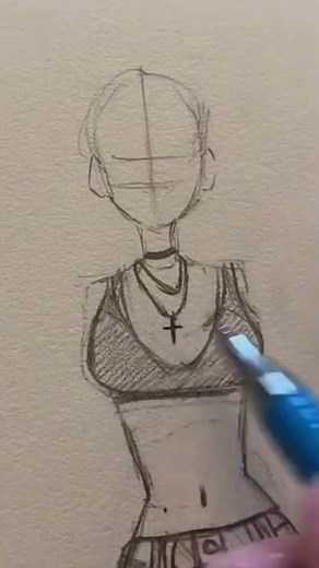 How to draw anime girl body and clothes art drawing tutorial @drawing @tips