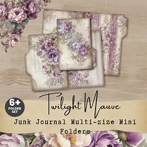Junk Journal Mini Folder Set: Twilight Mauve Floral - Multi Size TM001 - Etsy