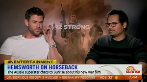 Chris Hemsworth on kissing wife Elsa Pataky in 12 Strong