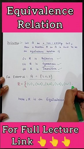 Equivalence Relation |Relation and Functions |class 12 maths ncert chapter 1 #maths #class12