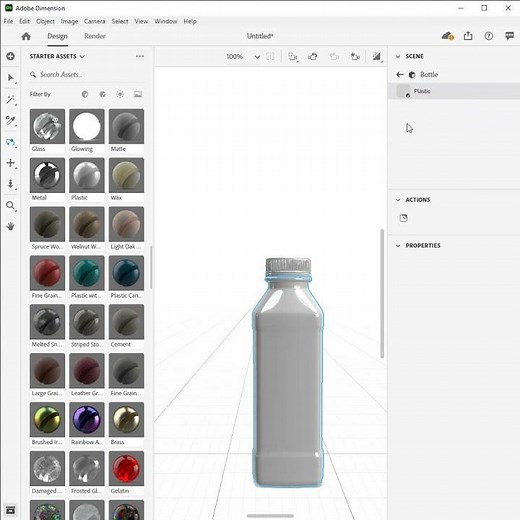 Short video: How to create a plastic transparent effect in adobe dimension