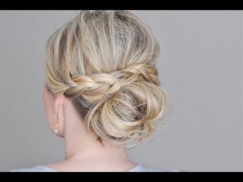 Messy Bun with a Braided Wrap