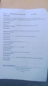 PART C: GRAMMAR SKILLS QUESTIONS (7 marks)HOMONYMSFor quest... | Filo