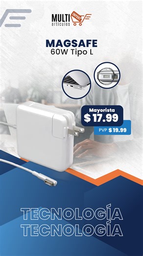 ⚡📱 MAGSAFE 60W TIPO L 📱⚡ Carga rápida, segura y sin complicaciones 🔋🔥 El MagSafe 60W Tipo L es ideal para cargar tus dispositivos compatibles con tecnología MagSafe de forma eficiente y estable. 🔥 MYR $17,99 🔥 PVP $19,99 ---------------------------------------------------------- 🚚 Envíos a todo el Ecuador 🇪🇨 📲 Pide ya por WhatsApp 👉 0978758120 Síguenos en Telegram: https://t.me/multiarticulos 📍#Quito - #Ambato - #Riobamba - #Guayaquil 𝗔𝗽𝗹𝗶𝗰𝗮 𝗿𝗲𝘀𝘁𝗿𝗶𝗰𝗰𝗶𝗼𝗻𝗲𝘀: Colores 