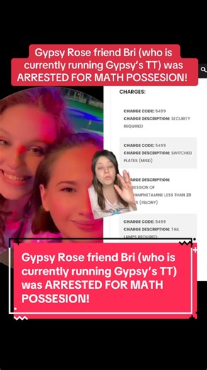Gypsy Rose friend Bri (who is currently running Gypsy’s TT) was ARRESTED FOR MATH POSSESION! #gypsyroseblanchard #gypsyrose #gypsyroseblanchardcase #gypsyrosecase #fyp