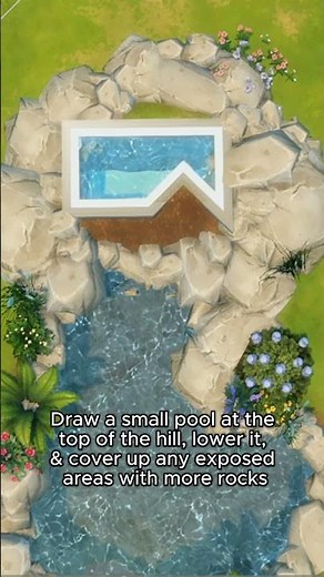 How To Build A Natural Looking Waterfall in The Sims 4
