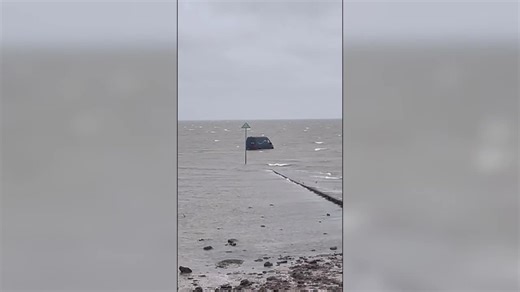 Amazon delivery van gets stuck in water after driver makes wrong turn following GPS directions