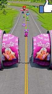 Skibidi Toilets & Speakermans VS Bollard Barbie & Gaint Chain Smash Crash in BeamNG.drive #balihang1 #car #beamngdrive #reels #viral #beamng | Qus11