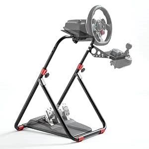 RACGTING Racing Wheel Stand for Logitech G29 - Foldable Racing Simulator Cockpit, Adjustable Sim Racing Stand for Logitech G920/G923/G27/G25, Thrustmaster T248X/T248/T300RS/T150/458, Black