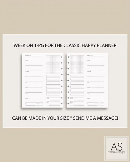 Happy Planner Classic Weekly Layout (PDF Download 7x9.25in)