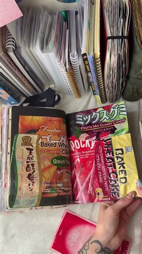 In a bit of a journal slump but here’s a recent spread with a bunch of Asian snack food packaging :)