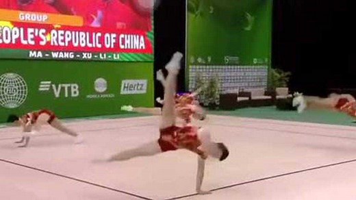 竞技健美操2018年世锦赛国家队五人操决赛