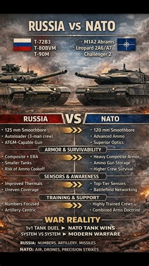 Russia's Most Dangerous Tank vs NATO's Best — Full Breakdown #comparison #military #warfare