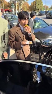 he really having fun with his croissant and look at how the bodyguard holding his ice cream 😭 | Trap In Euphoria