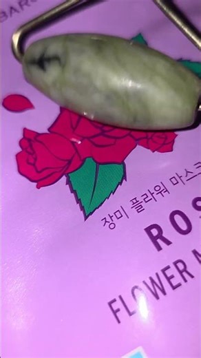 Marble Green Face Roller 💚 on Rose Mask ASMR